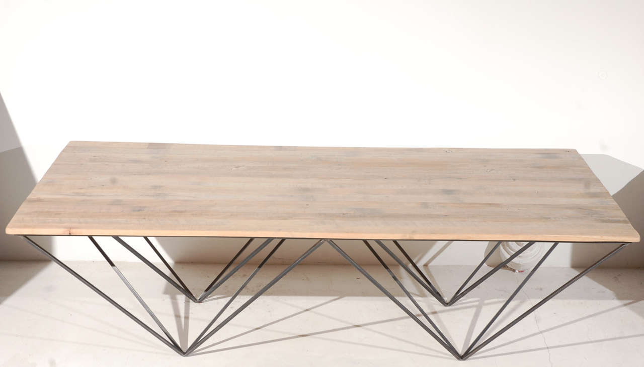 Geometric Metal and Wood Coffee Table at 1stDibs | geometric coffee ...