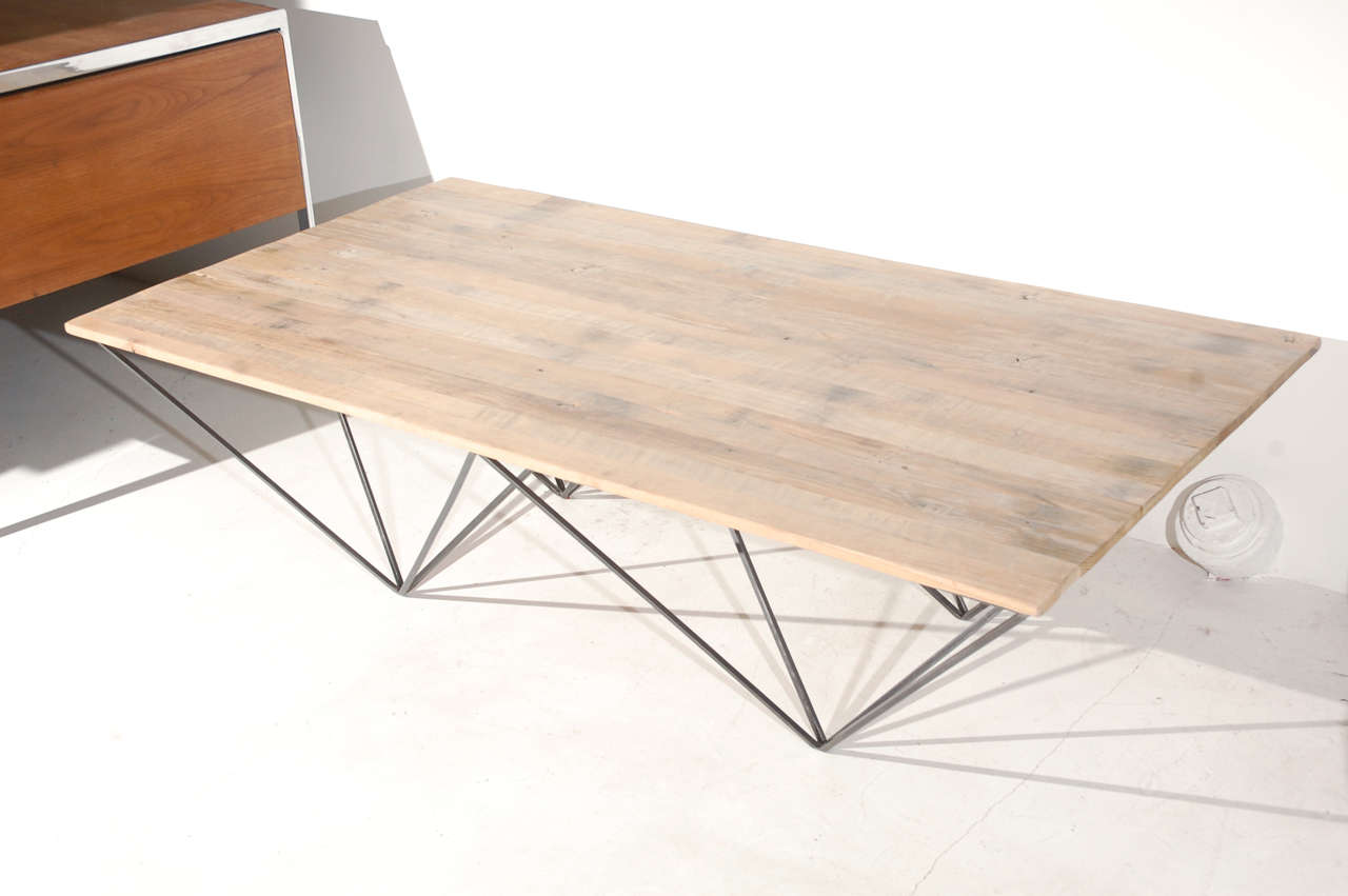 Geometric Metal and Wood Coffee Table at 1stDibs | geometric coffee ...