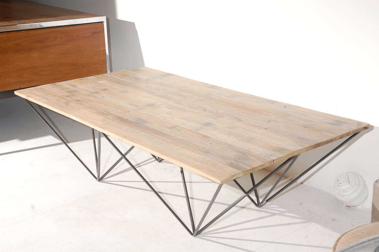 Geometric Metal and Wood Coffee Table at 1stDibs | geometric coffee ...