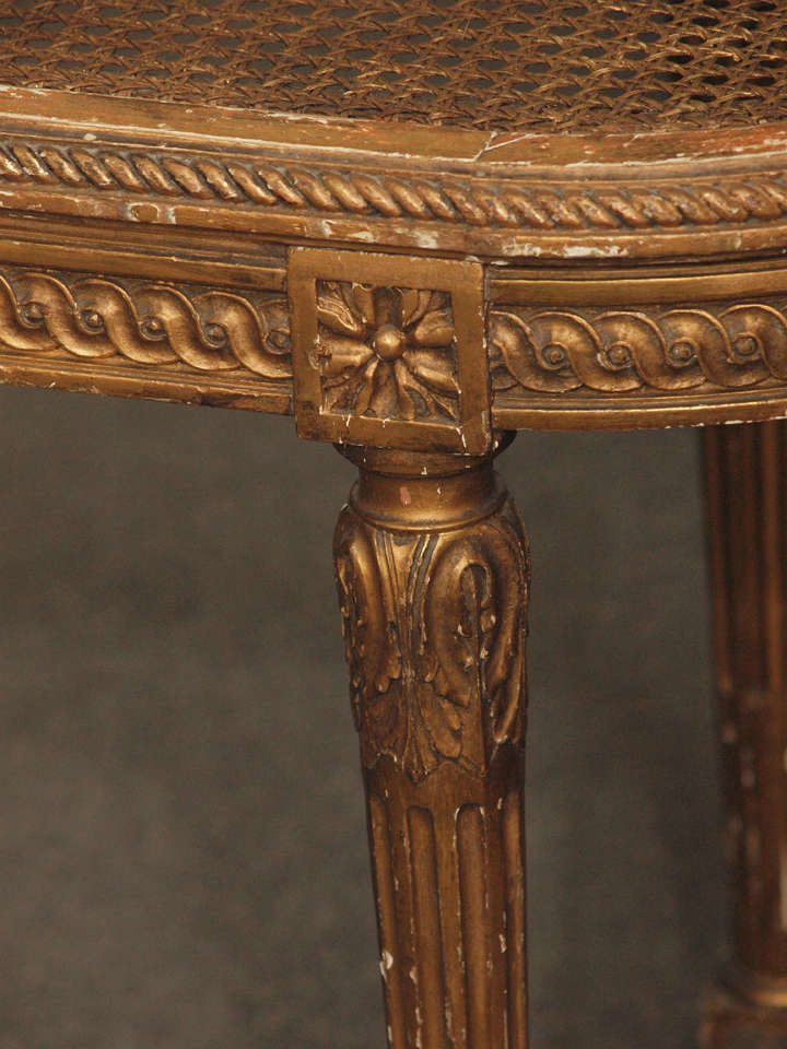 Louis XVI Style Cane Bench For Sale at 1stDibs