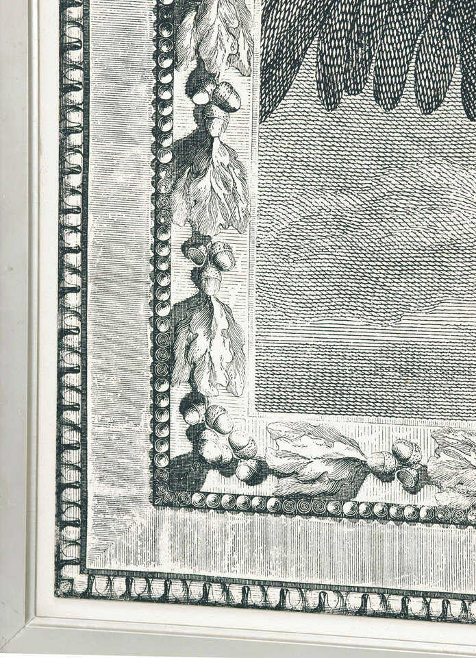 20th c Framed Timney-Fowler, Ltd. Printed Textile of Young Man and ...