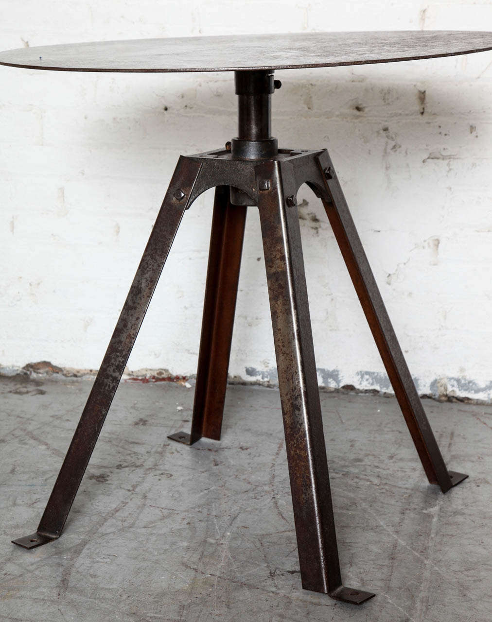 Industrial Rotating Top Table at 1stDibs | industrial rotating table