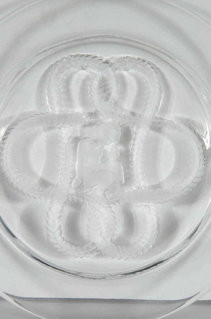 Fine Art Deco Lalique Plate with Frosted Glass Details at 1stDibs