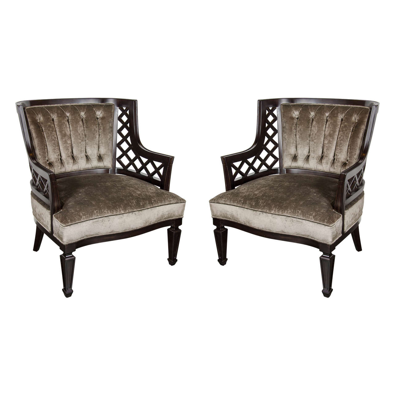 Pair of Hollywood High-Back Spiral Armchairs by Grosfeld House at 1stDibs