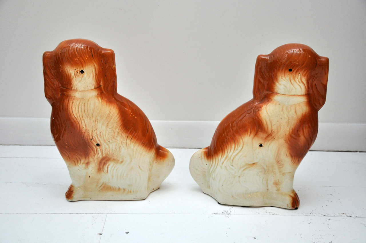 Pair of Vintage Porcelain Staffordshire Dogs at 1stDibs | antique ...