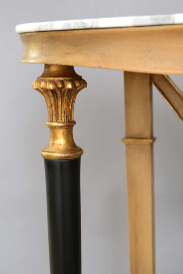 Oval Neoclassical Style Console Table with Marble Top by Palladio at ...