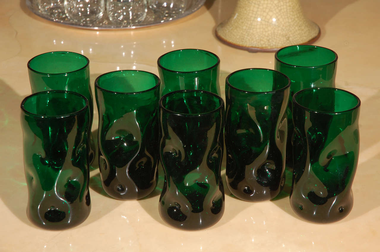 Emerald Green Blenko Glassware Set at 1stDibs | emerald green glassware
