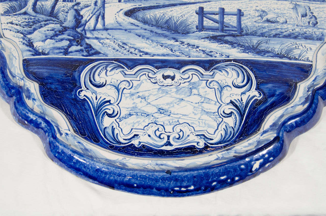 A Large Blue and White Dutch Delft Wall Plaque at 1stDibs | delft plaque