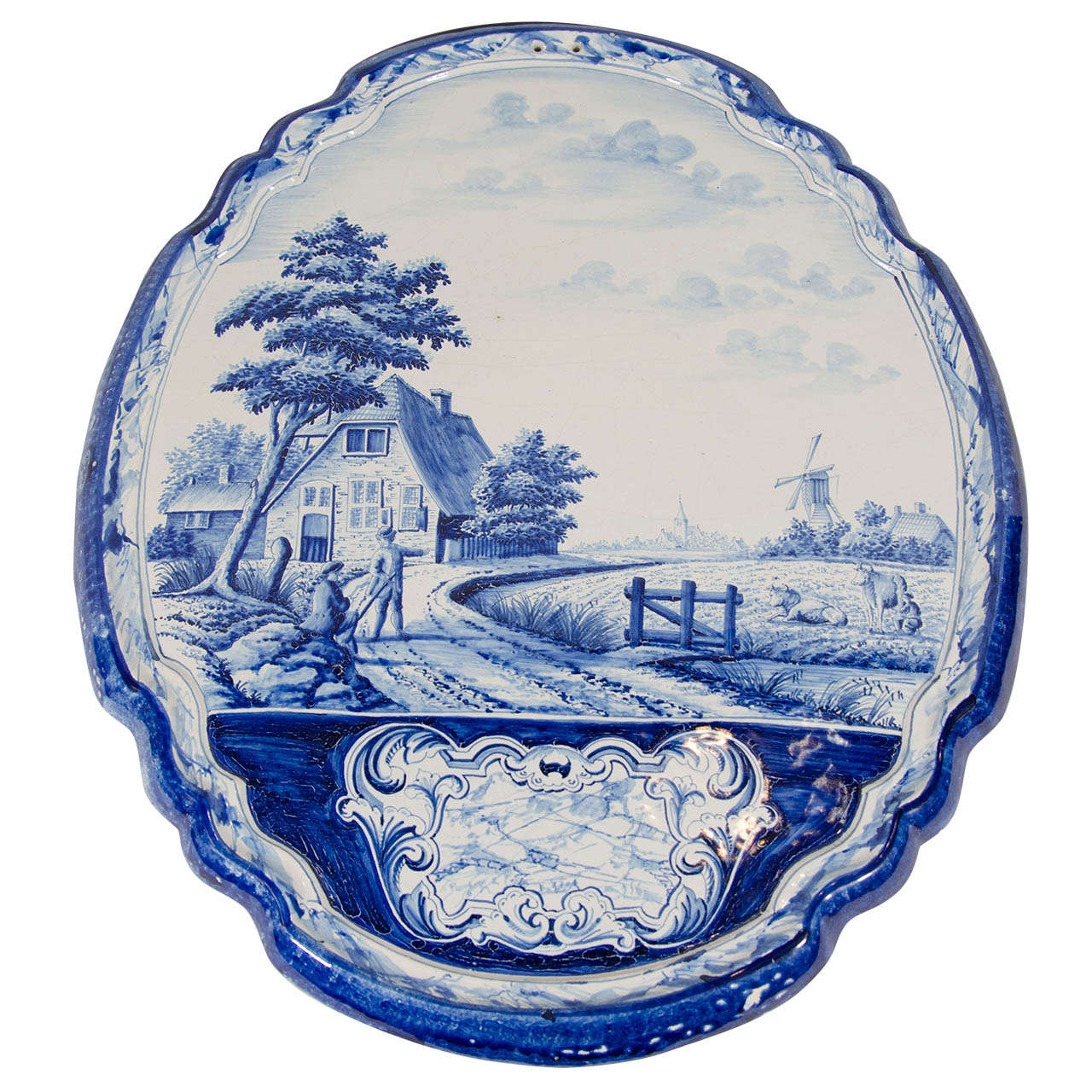 A Large Blue and White Dutch Delft Wall Plaque at 1stDibs | delft plaque