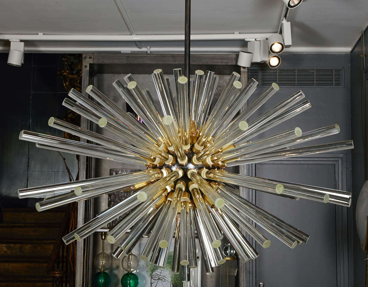 Amazing Glass Chandelier at 1stDibs
