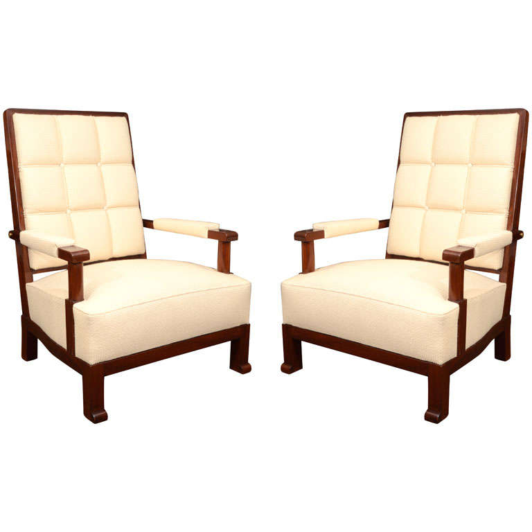 Pair of Armchairs in the Manner of Paul Dupre-Lafon For Sale at 1stDibs