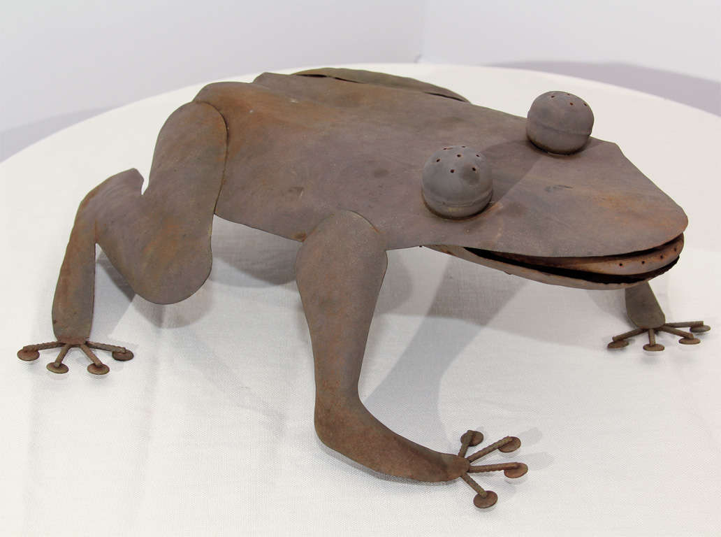 Hop to it...Folk Art Frog Sprinkler at 1stDibs