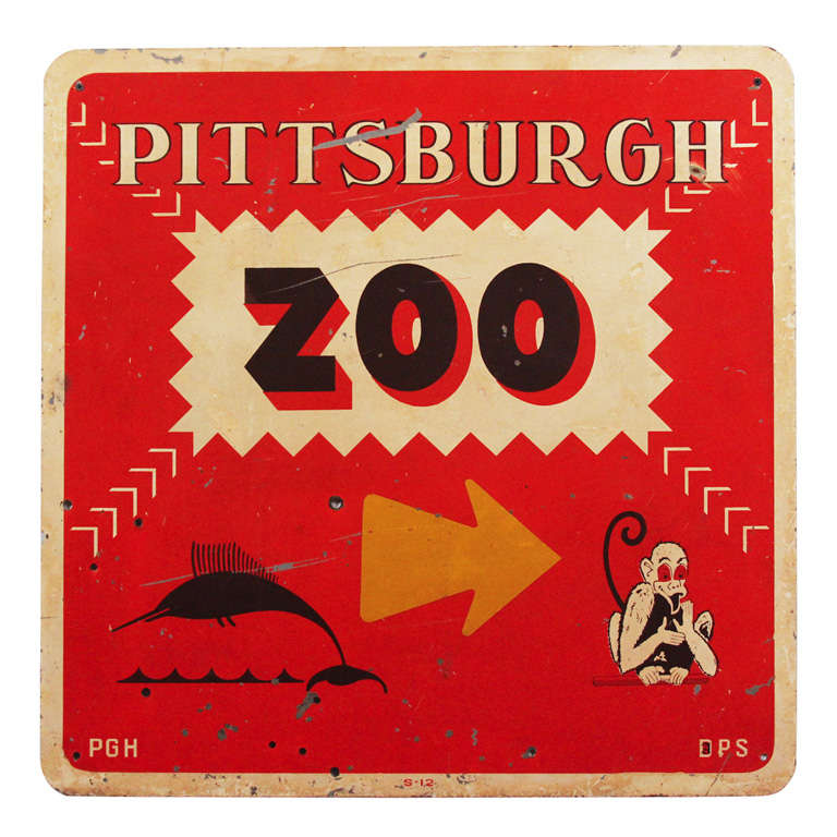 Pittsburgh Zoo Sign at 1stDibs