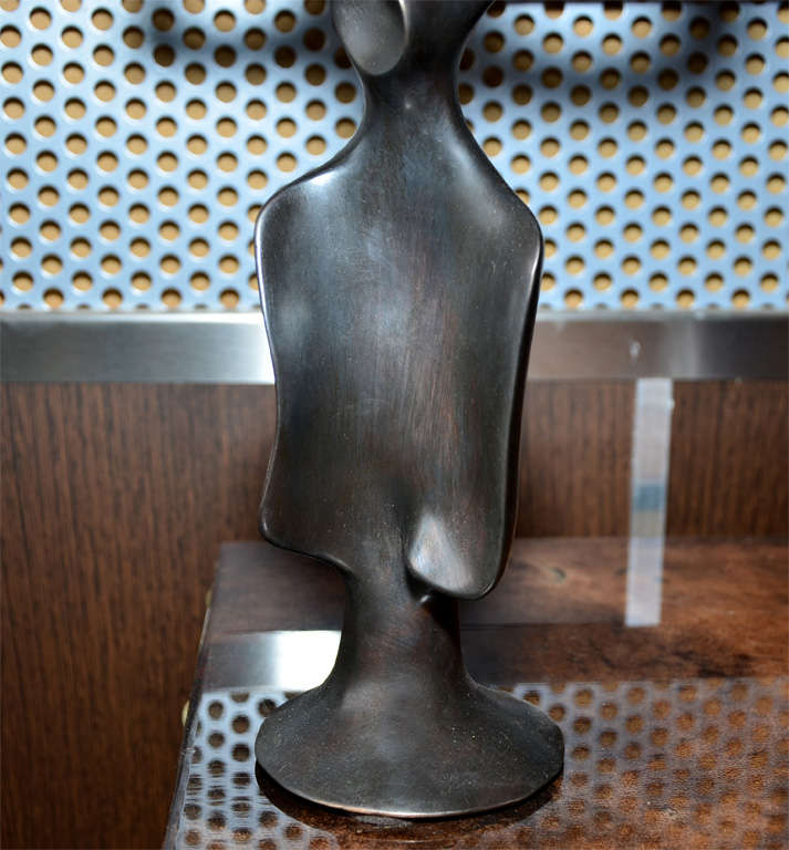 Pair of Candle Sticks in Patinated Bronze by Victor Roman For Sale at ...