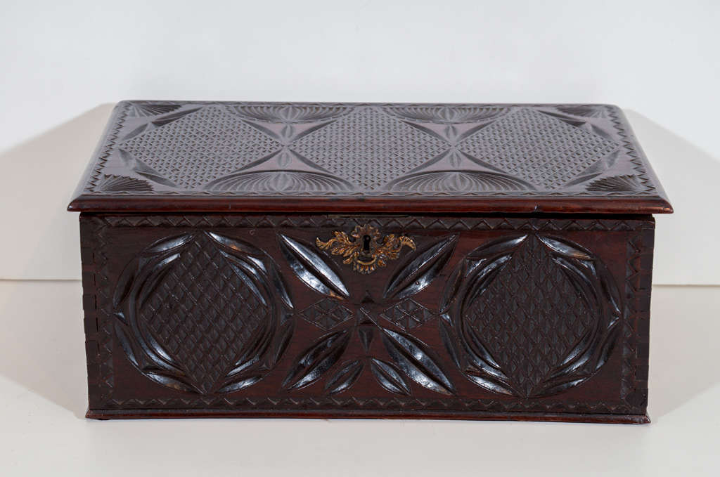 An Early 19th Century Chip Carved Box at 1stDibs