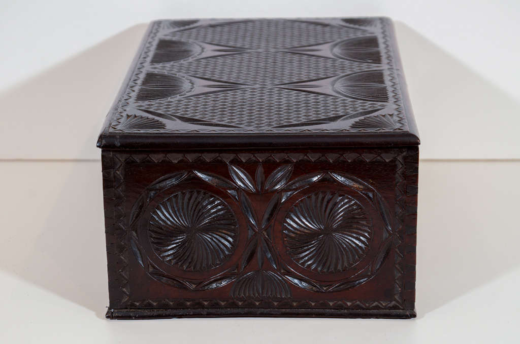 An Early 19th Century Chip Carved Box at 1stDibs