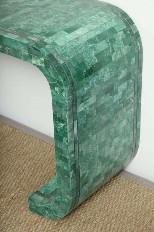 Green Stone Wrapped Waterfall Console. at 1stDibs | stone waterfall ...