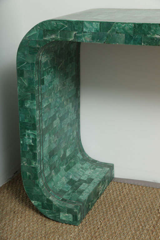 Green Stone Wrapped Waterfall Console. at 1stDibs | stone waterfall ...