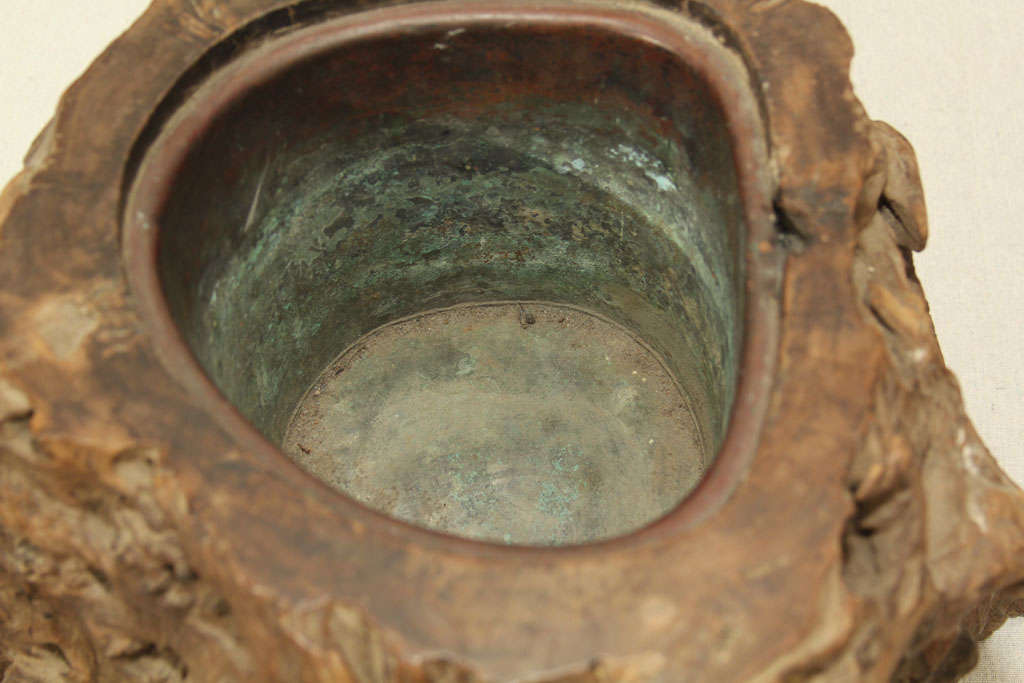 Old Japanese Wood Tree Trunk Hibachi For Sale at 1stDibs