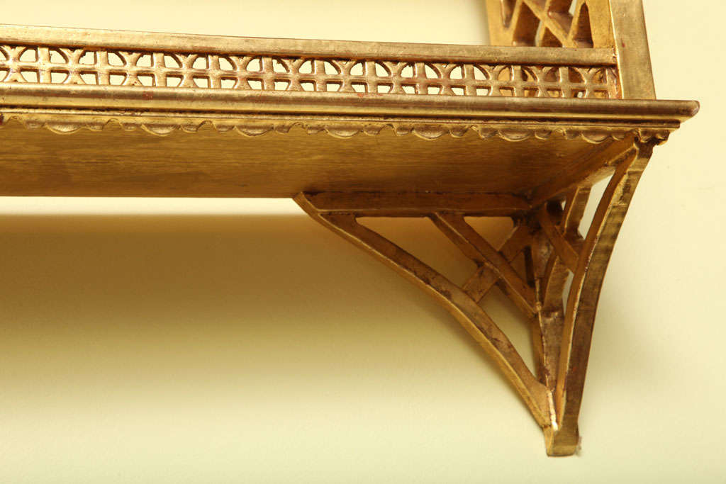 Chinese Chippendale style gilt hanging shelves. 20th century at 1stDibs
