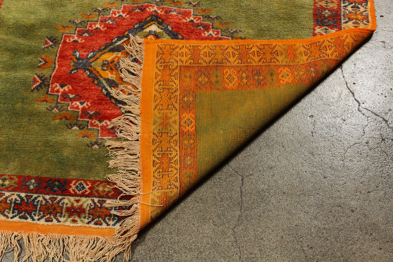 Vintage Moroccan Tribal Green and Orange Rug For Sale at 1stDibs ...