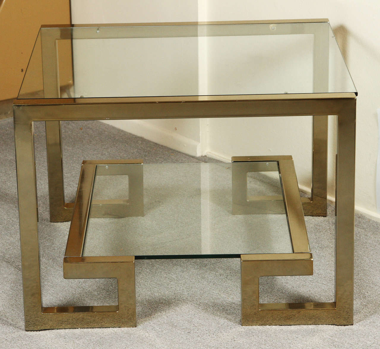 Stylish "Greek Key" Brass and Glass Coffee Table at 1stDibs | greek key ...