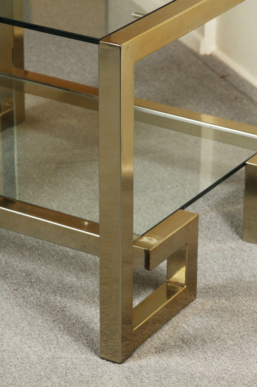 Stylish "Greek Key" Brass and Glass Coffee Table at 1stDibs | greek key ...