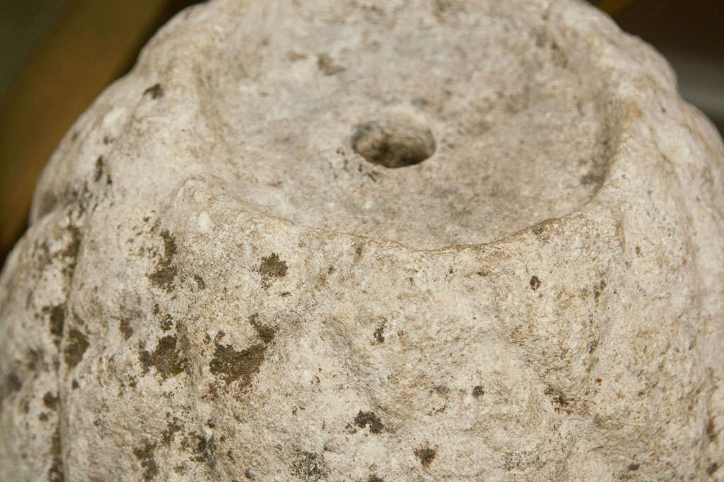 Pair of Carved Stone Pineapple Finials For Sale at 1stDibs