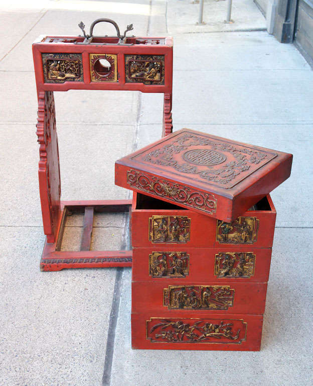 Fine Chinese Lacquered Food Storage Box of Impressive Size For Sale at ...