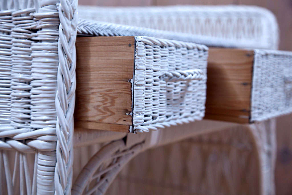 Antique Willow Wicker Desk at 1stDibs | vintage wicker desk for sale ...