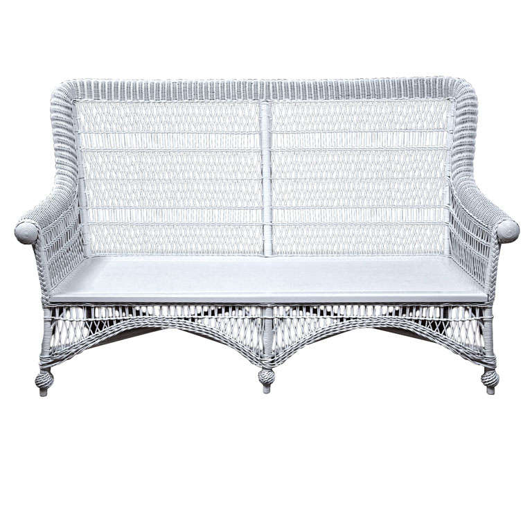 Victorian Wicker Rolled-Arm Sofa at 1stDibs