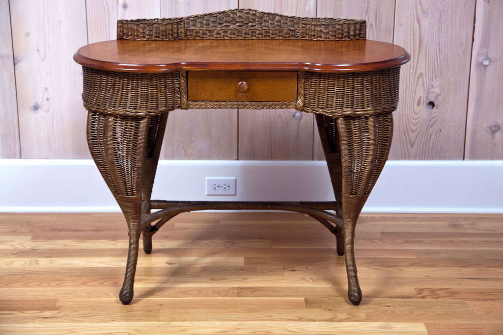 Antique Art Deco Wicker Desk at 1stDibs | antique wicker desk, vintage ...
