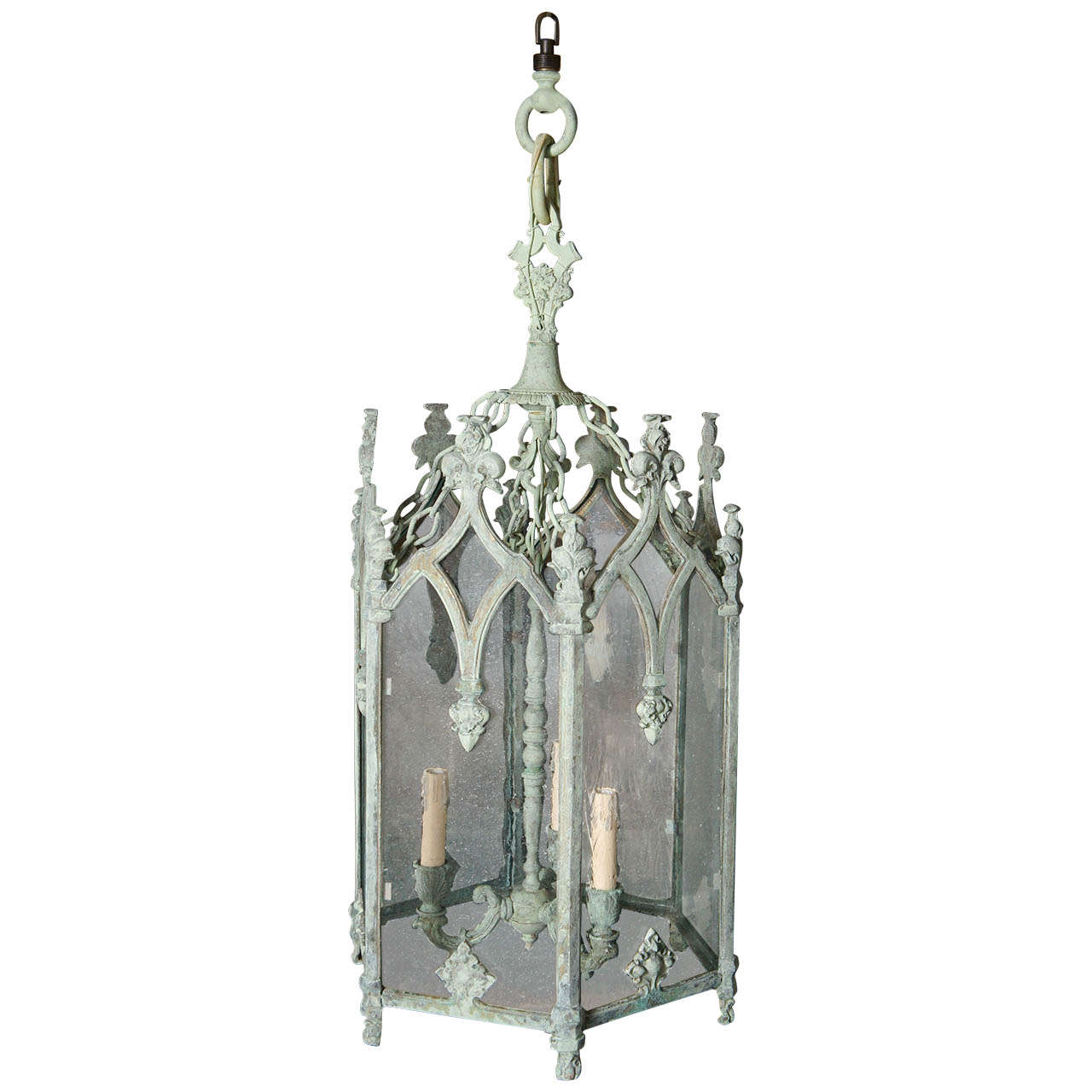 19th Century Antique Cast Bronze Gothic Lantern at 1stDibs
