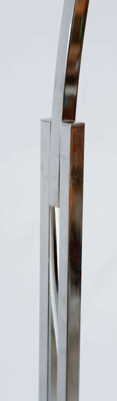 Marble Base Chrome Arc Lamp at 1stDibs