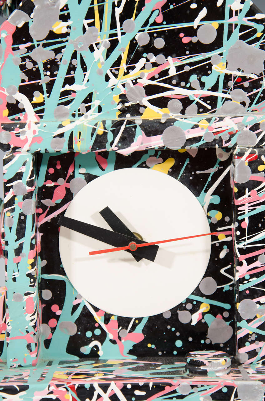 Vintage Richard Birkett Memphis Style Fantasy Splatter Paint Clock at ...