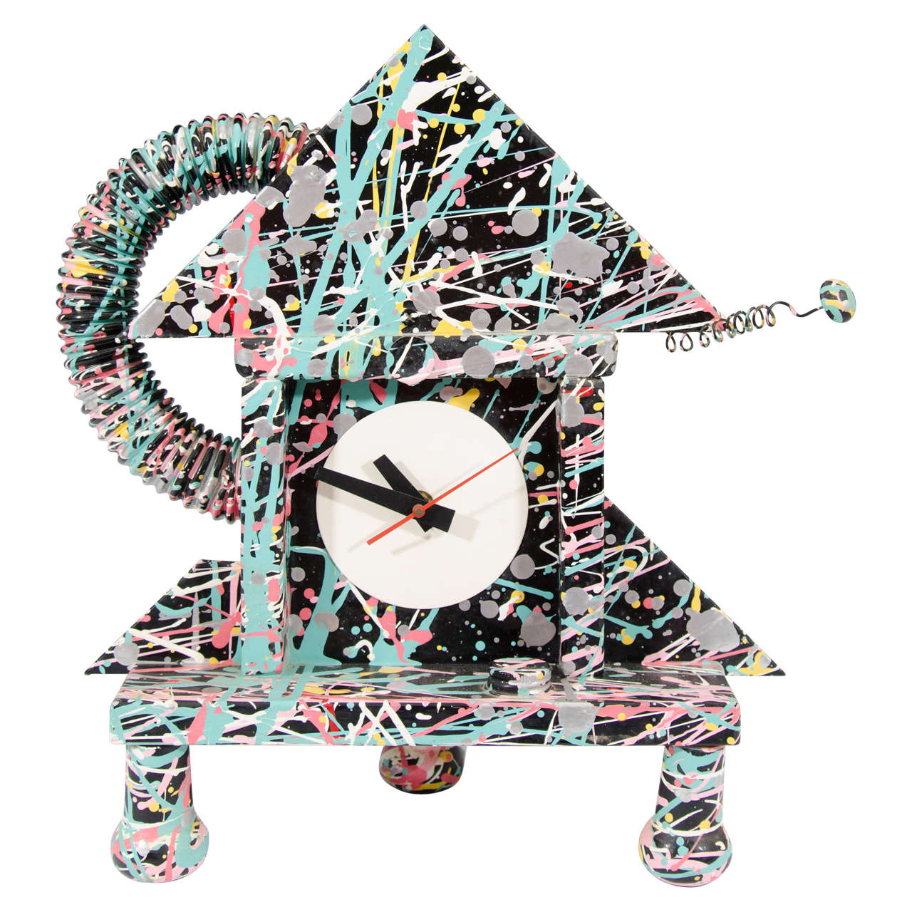 Vintage Richard Birkett Memphis Style Fantasy Splatter Paint Clock at ...
