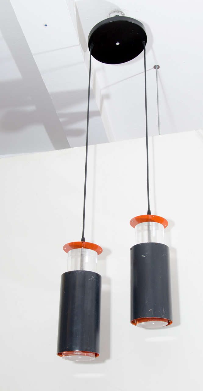 Danish Modern Poul Henningsen for Louis Poulsen Double Pendant Light ...