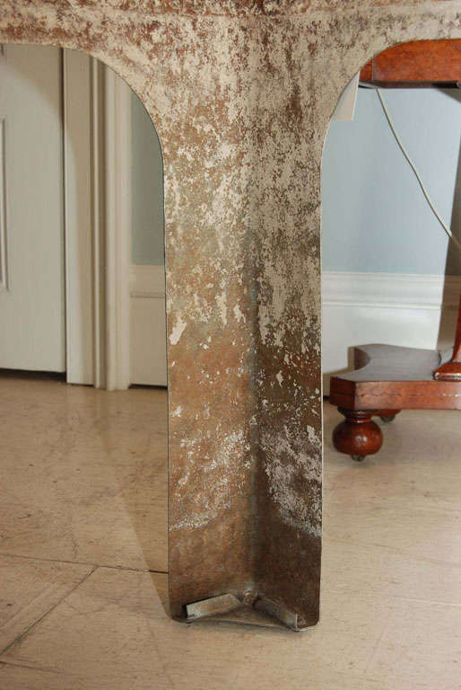 English Galvanized Table with Rivets at 1stDibs