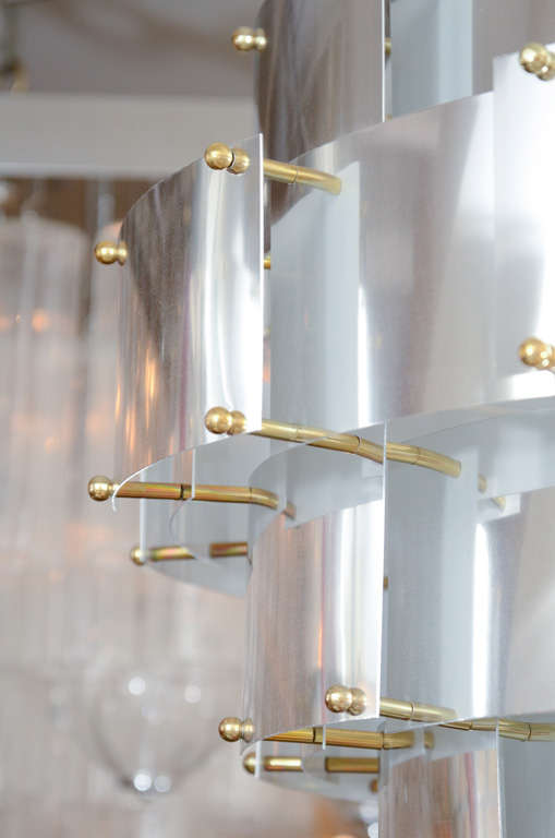 Round Stainless Steel And Lucite Ceiling Fixture By Sonneman at 1stDibs