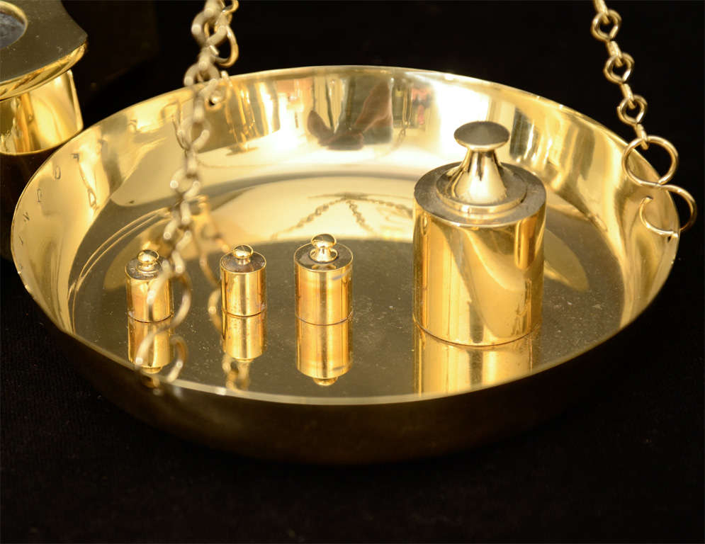 19th Century Polished Bronze and Brass Balance Scale at 1stDibs