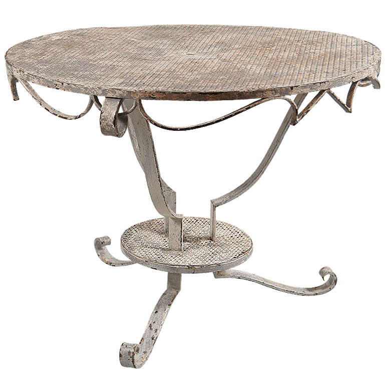 Charming Round French Iron Dining Table at 1stDibs
