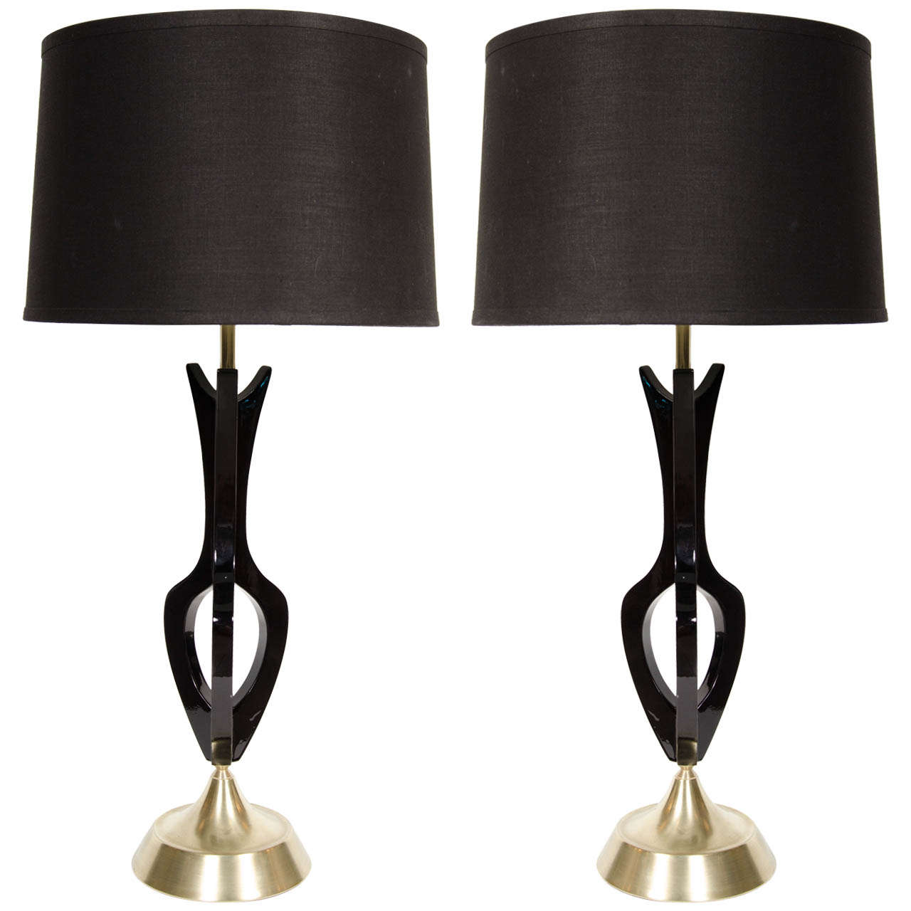 Sculptural Pair of Mid-Century Modernist Table Lamps at 1stDibs