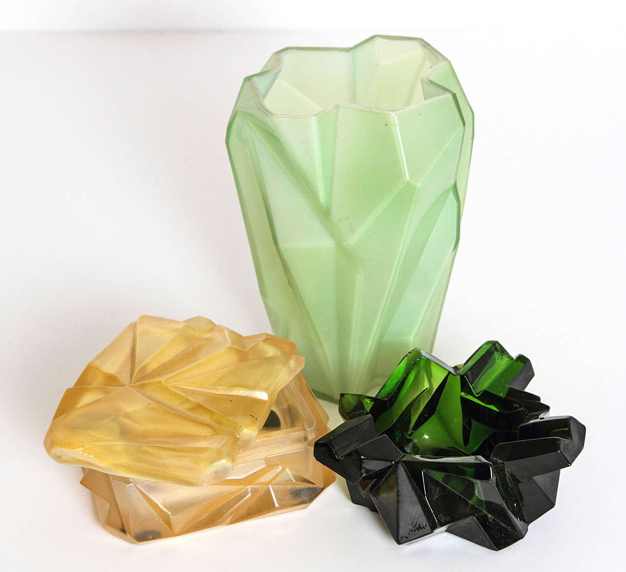 Trio Consolidated Ruba Rombic Cubist Glass Examples by Ruben Haley at ...