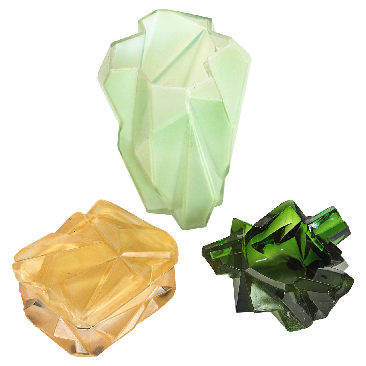 Trio Consolidated Ruba Rombic Cubist Glass Examples by Ruben Haley at ...
