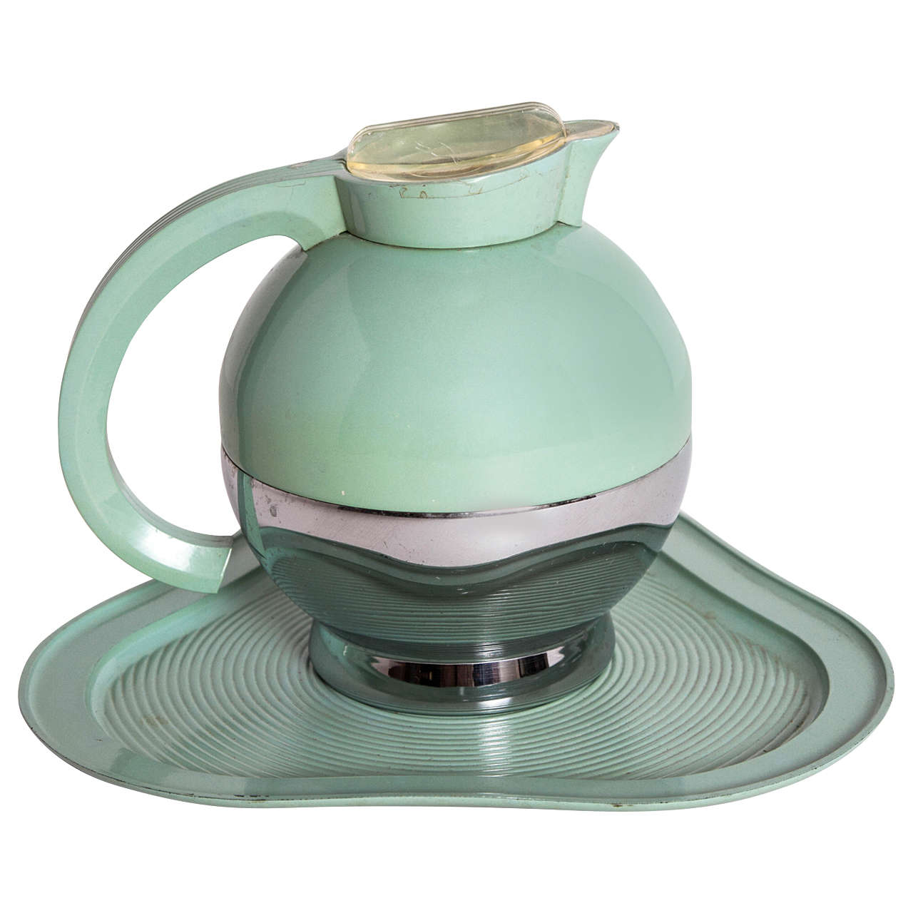 Uncommon Vintage Modernist Signed Thermos Pitcher with Original Tray ...