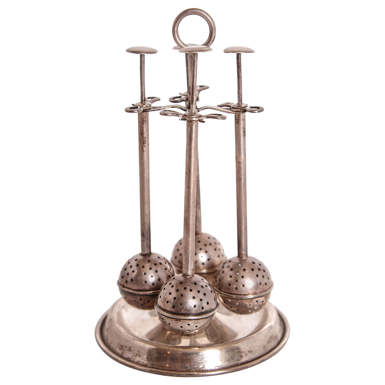 Vintage Modernist Art Deco Sterling Silver Tea Infuser Set on Original ...