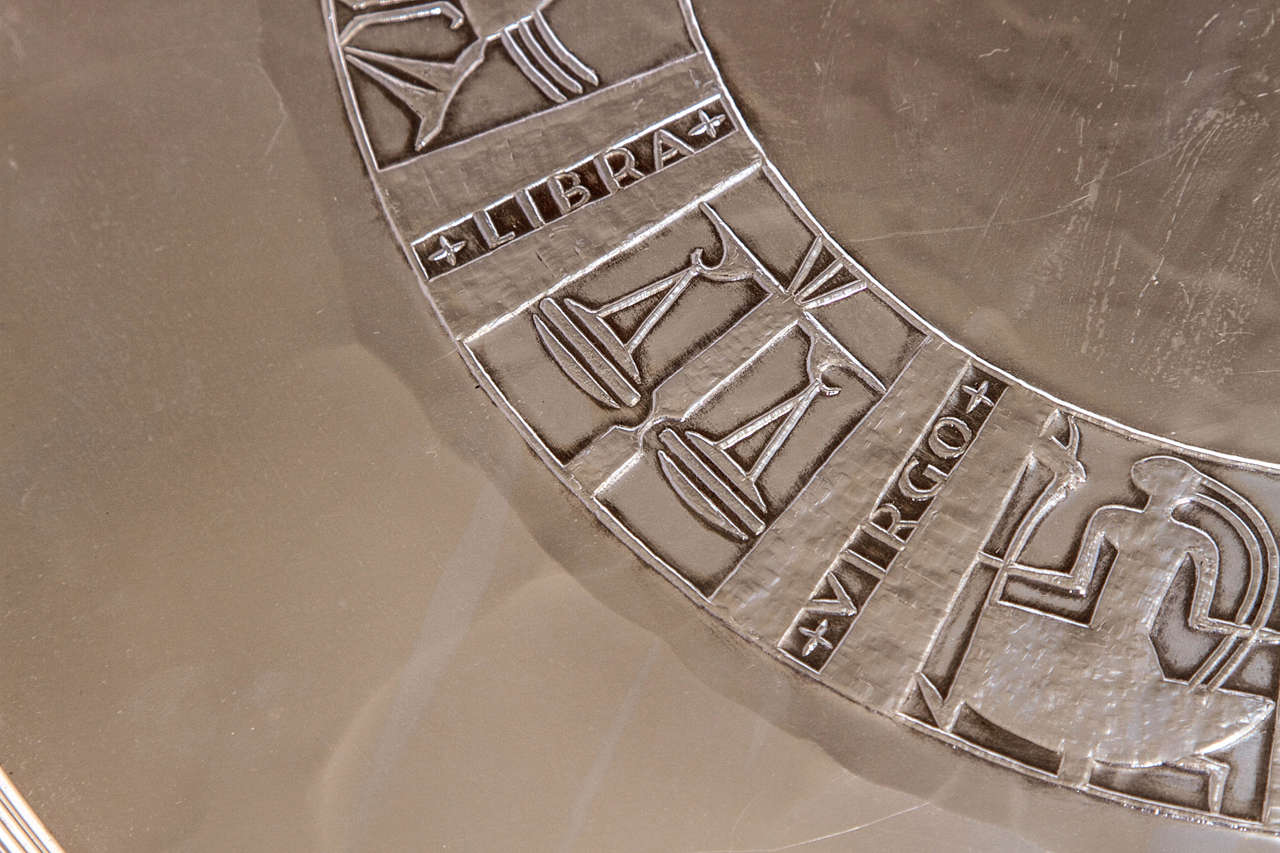 Massive Arthur Armour Hand-Wrought Aluminum Handled Zodiac Tray Unused ...