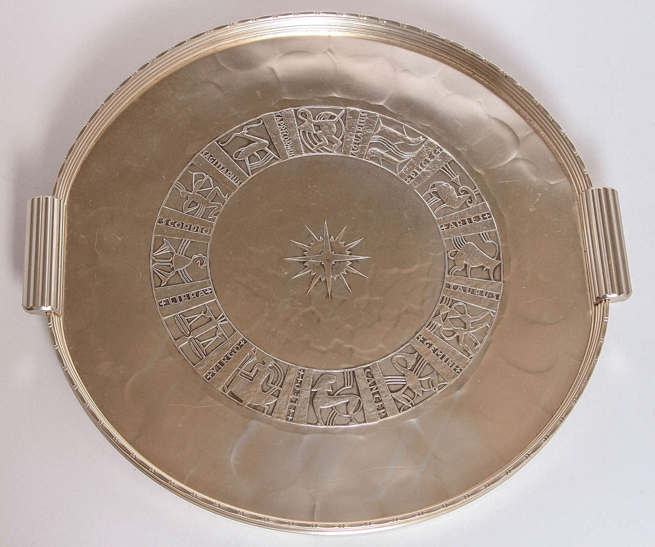 Massive Arthur Armour Hand-Wrought Aluminum Handled Zodiac Tray Unused ...