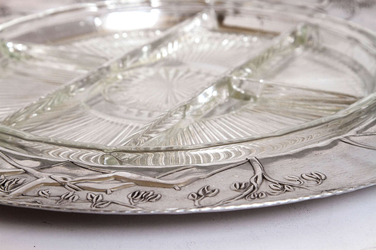 Large Everlast Forged Aluminum Art Deco Serving Plate For Sale at 1stDibs