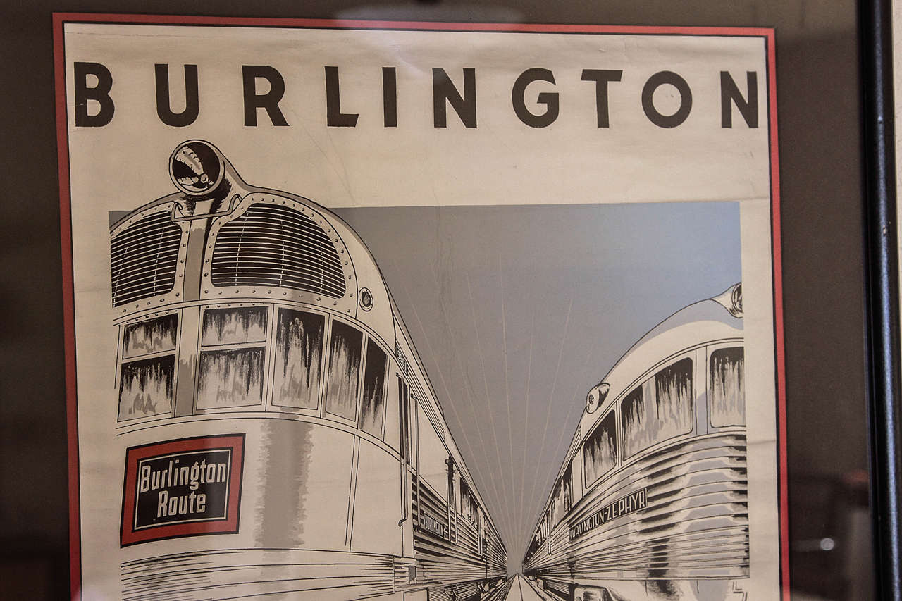 Vintage Burlington Zephyr Streamline Art Deco Train Calendar Top and ...